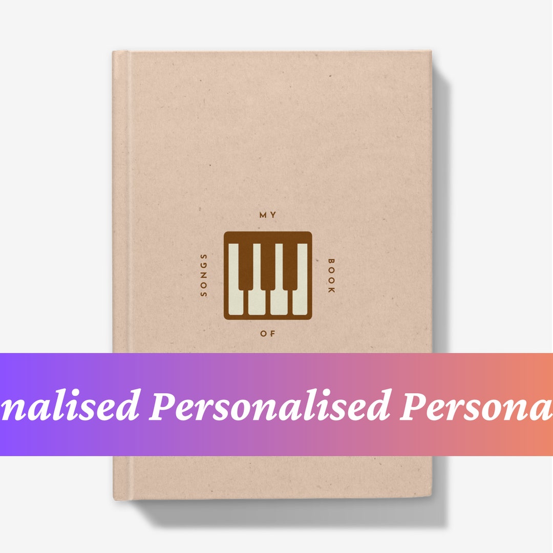 A5 Songwriting Note Book, Personalised Journal, Piano, Minimal, Music ...