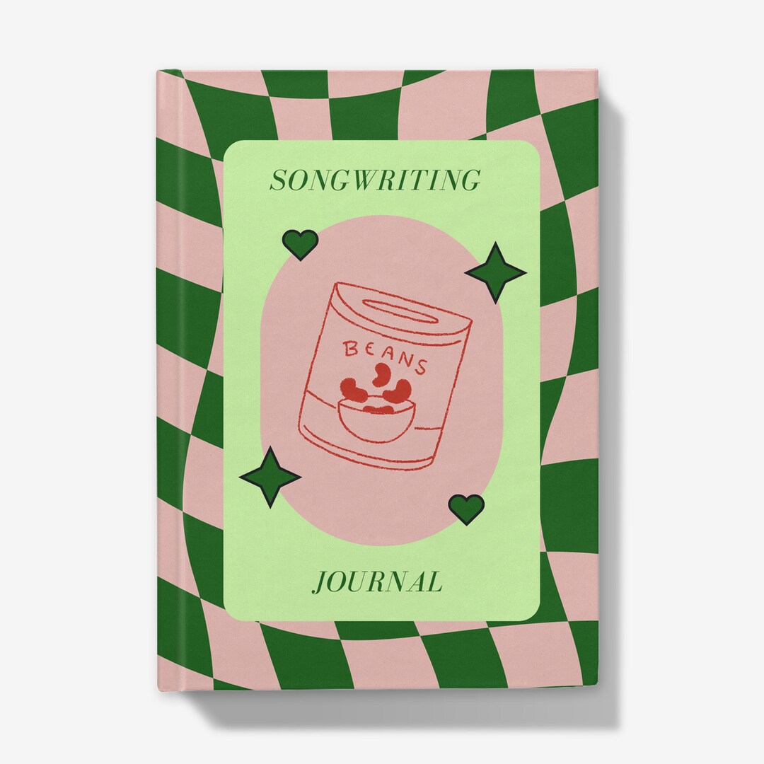 A5 Songwriting Note Book, Personalised Journal, Wavy Check, Beans ...
