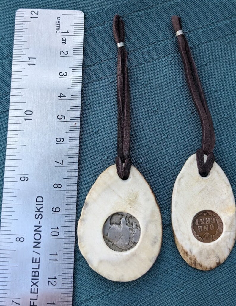 Vintage Nickel and Penny Antler Tokens Are, Natural, Handmade, Unique ...