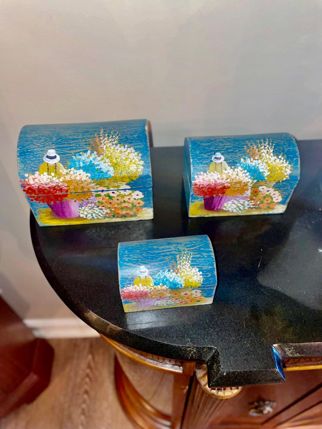 Peruvian Wood Nesting Boxes 3 Pieces Hand-painting - Etsy