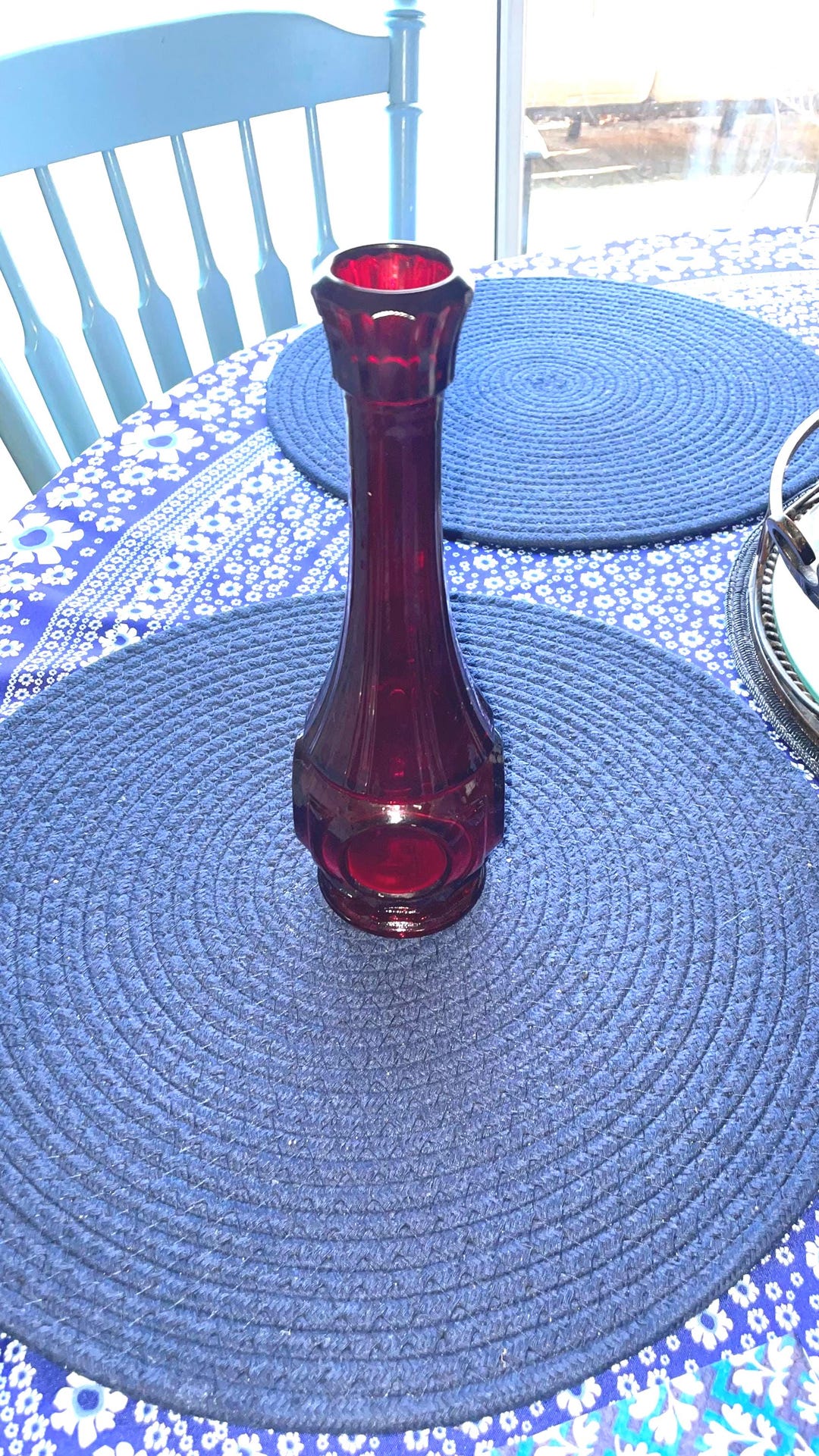 Vintage MCM Wheaton Ruby Red Bullseye Vase - Etsy
