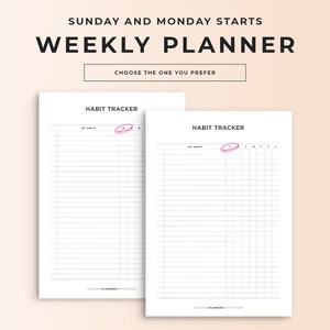 Weekly Habit Tracker PDF Printable Routine Tracker, 7 Day Habit ...