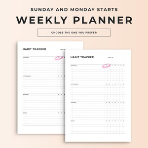 Daily Routine Tracker, Printable Habit Tracker, 7 Day Morning / Day ...