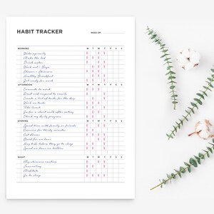 Daily Routine Tracker, Printable Habit Tracker, 7 Day Morning / Day ...