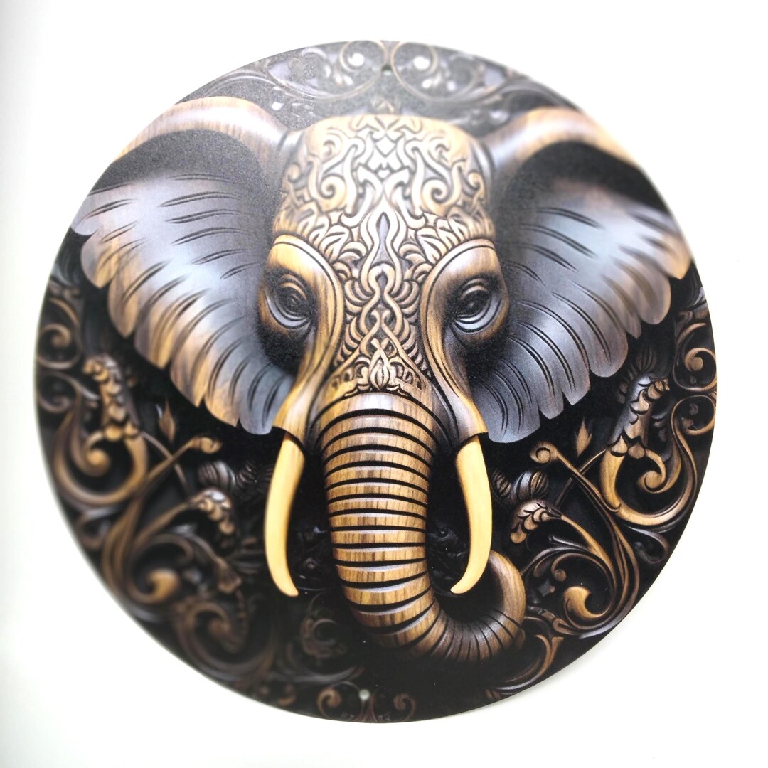 Vintage 8" Round Metal Tin Sign 2D Flat Elephant Decor - Etsy