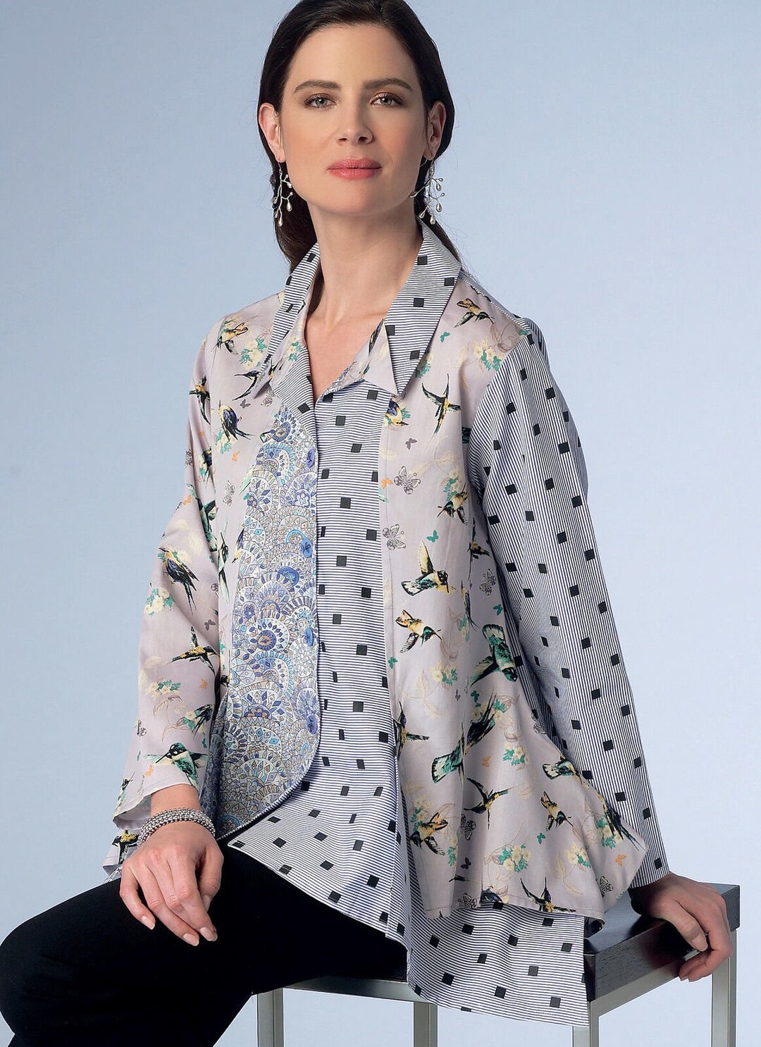 B6177 Misses Handkerchief-hem Shirts Sizes Xs-m Butterick Sewing ...