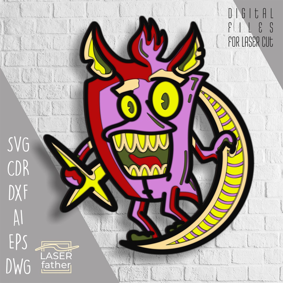 3D Funny Monster SVG Laser Cutting, Digital Download, Cricut Crafts ...