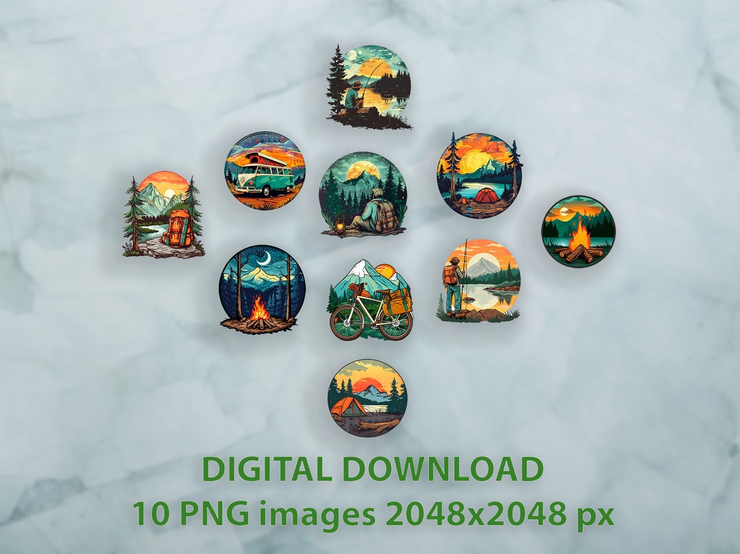 Outdoor Adventures Collection - 10 PNG Images (2048 Px) - Instant ...