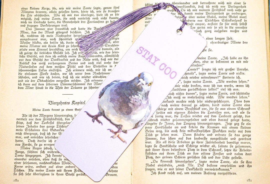 Pigeon Bookmark Book Accessories, Illustrated Bookmark, Reading ...