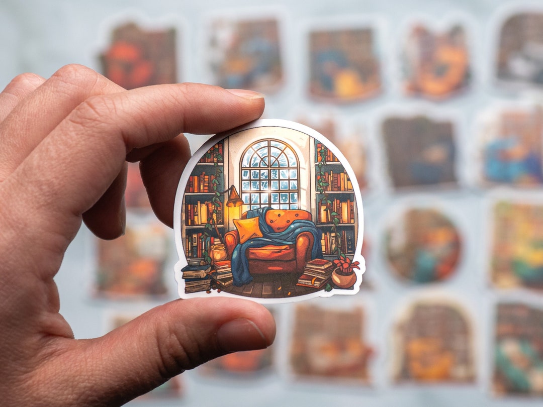 Cozy Reading Nook Sticker Set - Set of 20 Inviting Bookish Stickers 5x5 ...