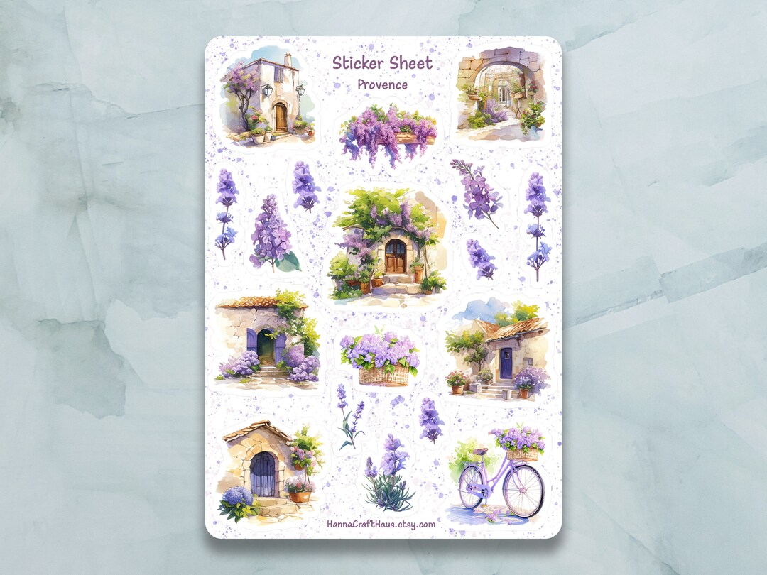 Provence Sticker Sheet - Set of 18 Stickers for Journal, Planner ...
