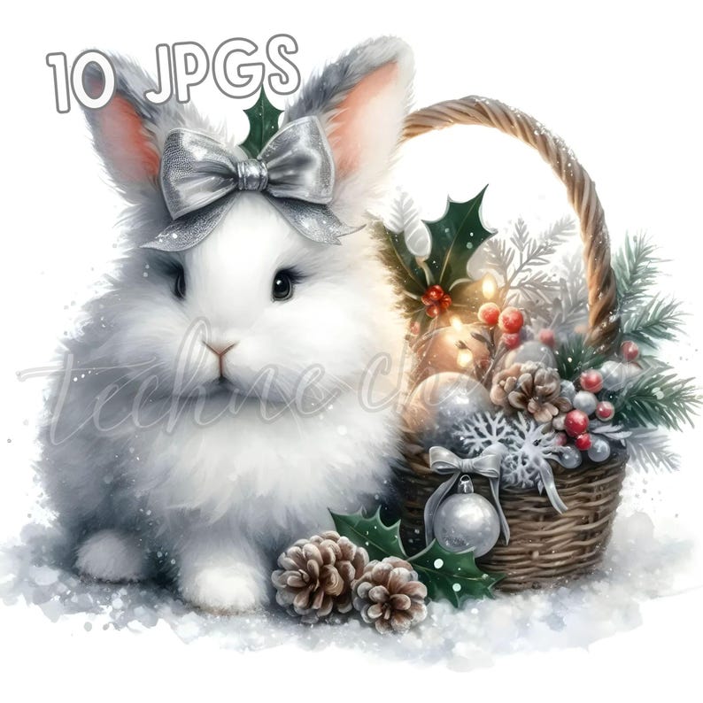 Christmas Animals Clip Art Bundle | 10 High Res Watercolor Jpgs | Cute ...