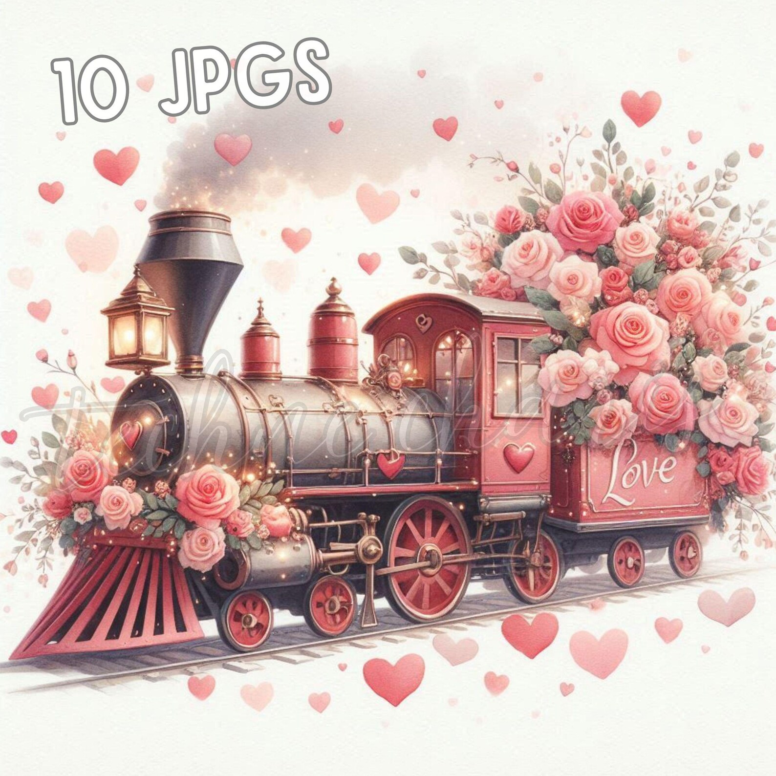 Valentine Train Clipart for Cards & Kids Crafts | Love Letter ...