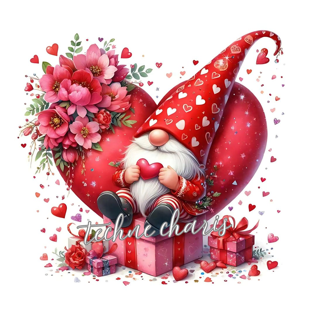 Valentines Gnome Clipart Set of 10 High Resolution 300 DPI Jpgs ...
