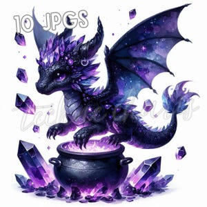 Witchlight Baby Dragon Clipart | 10 High-quality Jpgs | Cute Halloween ...