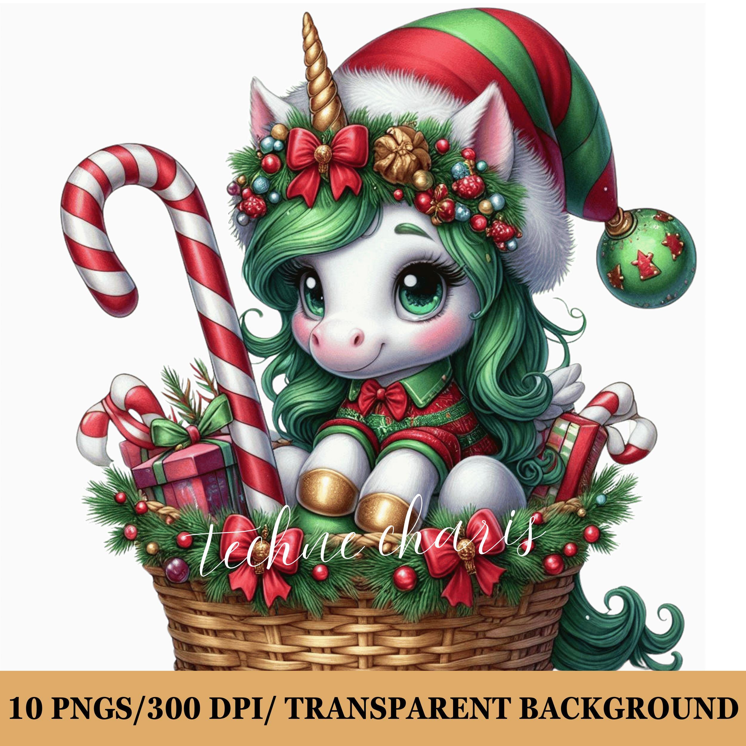 10 Christmas Unicorn Clipart PNG, Christmas Unicorn Clipart, Christmas ...