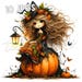 Autumn Witch Girl Clipart | Pumpkin Halloween Art (300 DPI JPEG) - Etsy