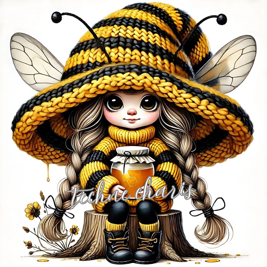 Honey Bee Gnomes Clipart | 10 High-quality 300 DPI Jpegs Bumble Bee ...