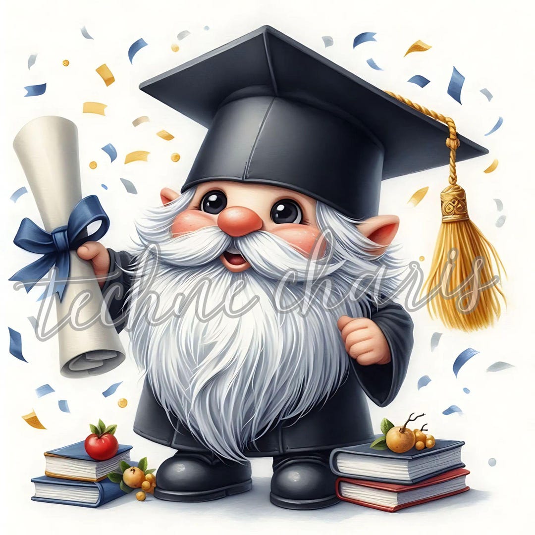 Graduation Gnome Clipart | 10 High-quality 300 DPI Jpegs | Digital ...