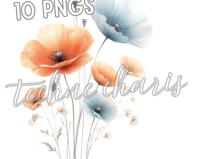 20 Abstract Flowers Clipart Flower Print Watercolor Silver Flower ...
