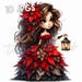 Christmas Fairy Clipart | 10 JPG Poinsettia Dress Holiday Enchantress ...