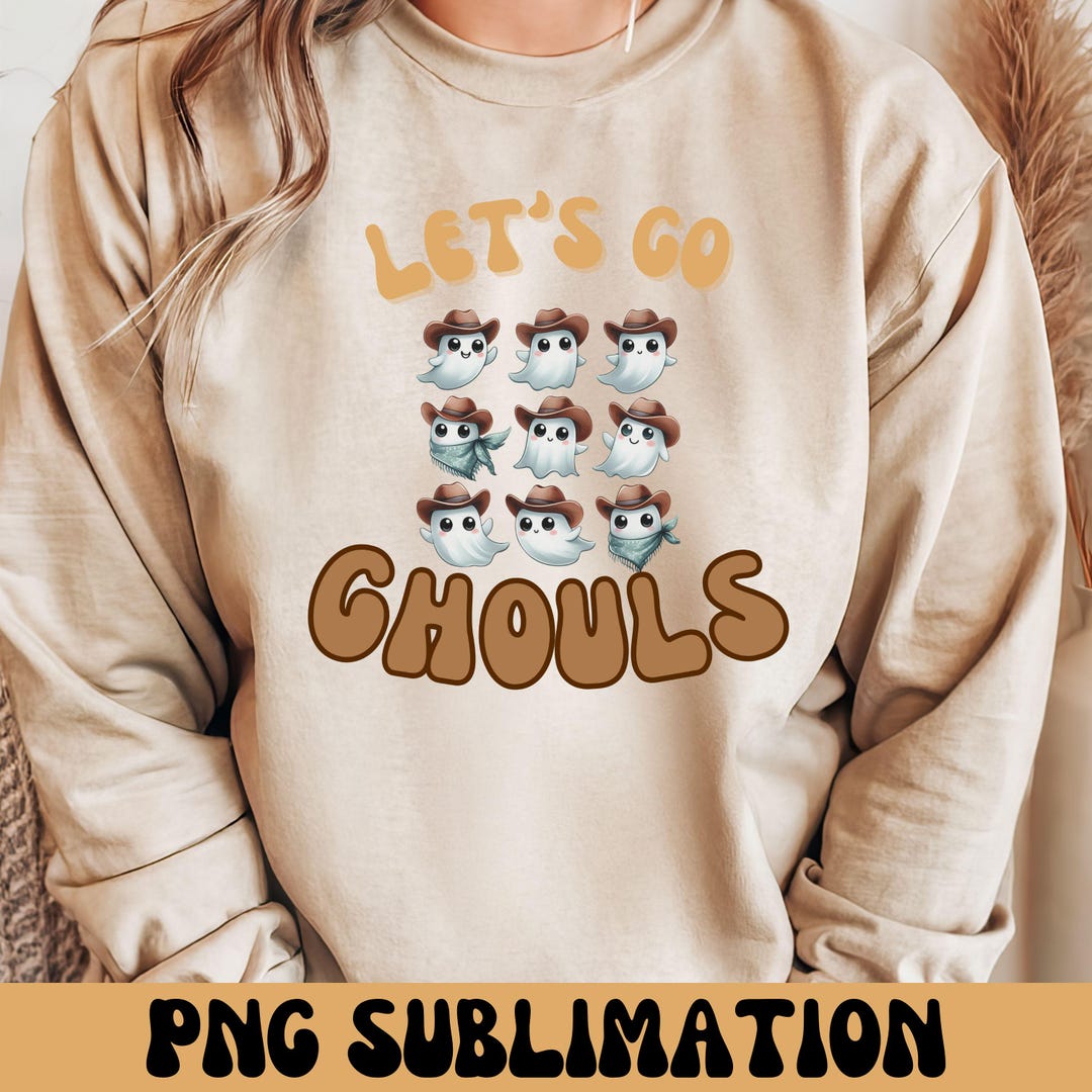 Lets Go Ghouls, Cute Ghost Png, Cowboy Western Halloween, Spooky Vibes ...
