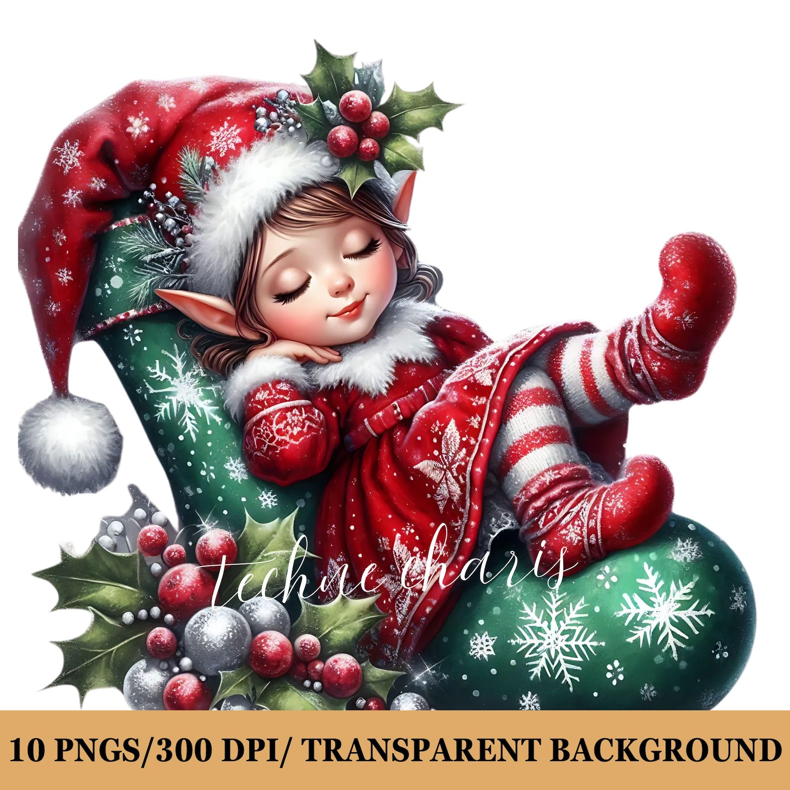 Whimsical Christmas Elf Clipart PNG 10 Fun Elf Graphics for Holiday ...