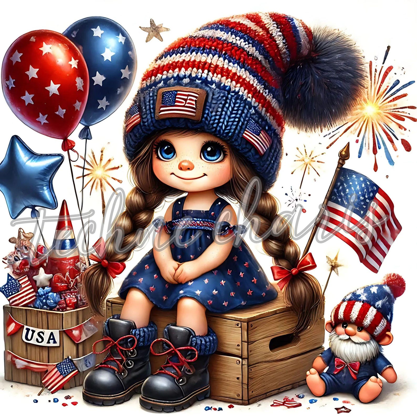 Patriotic Gnome Clipart | 10 High Quality 300 DPI Jpegs | 4th of July ...
