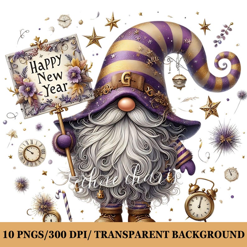 New Year Clipart, Welcome 2025, Gnome Clipart, Happy New Year Png ...