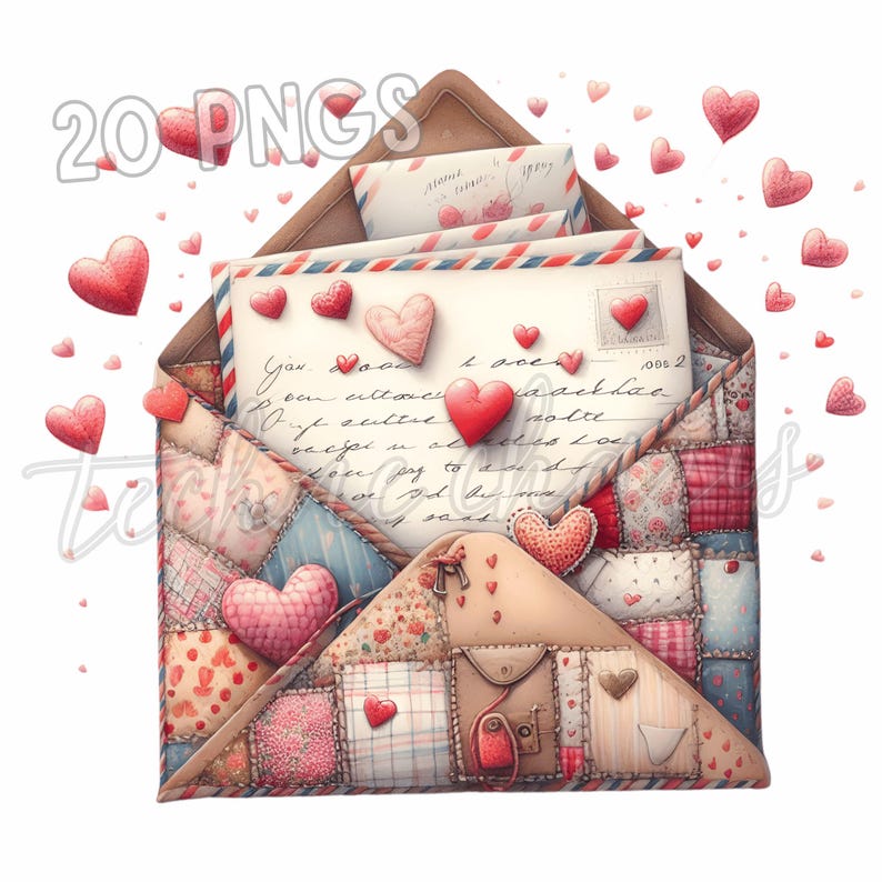 Valentine Love Letters Clipart for Junk Journals & Cards | Romantic ...