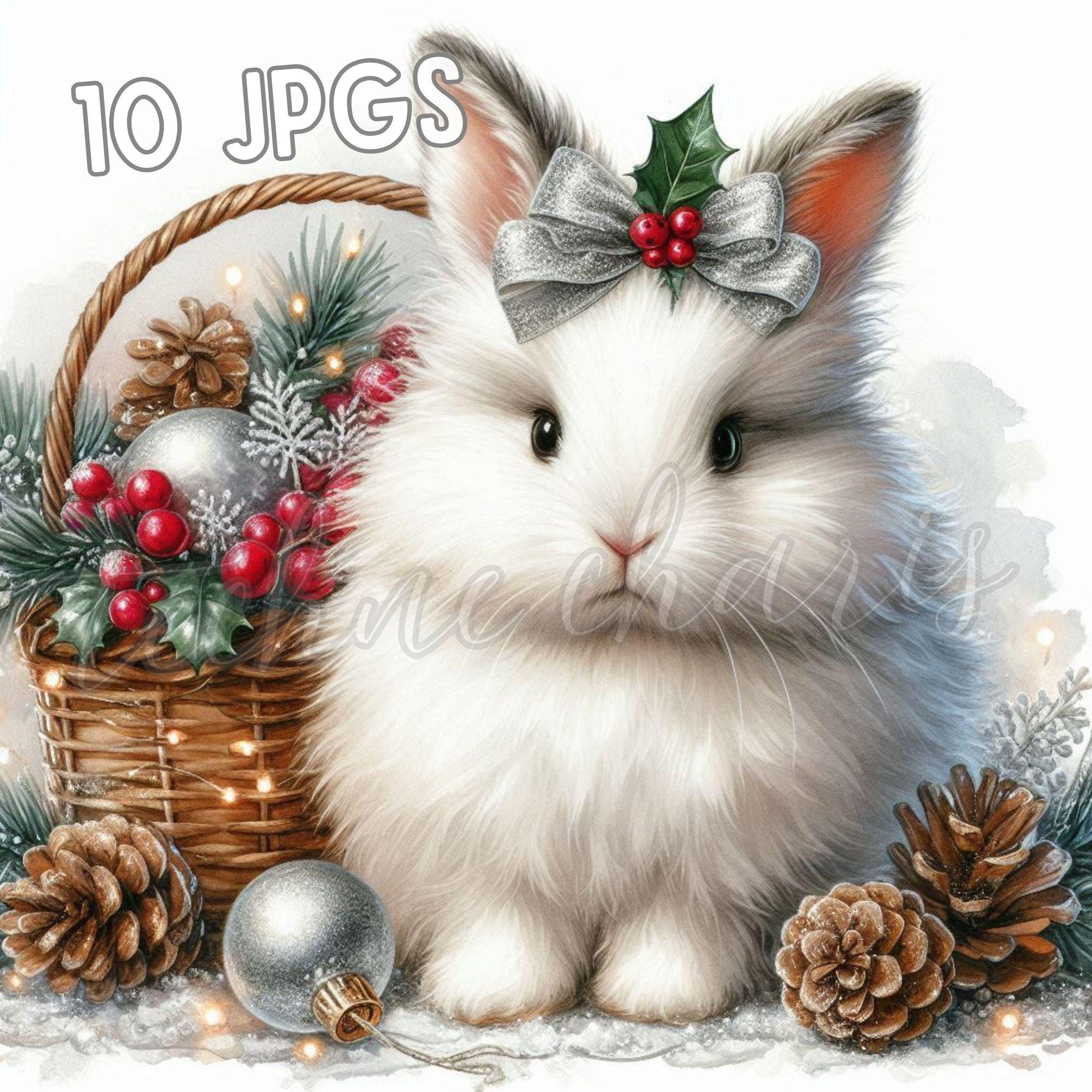 Christmas Animals Clip Art Bundle | 10 High Res Watercolor Jpgs | Cute ...