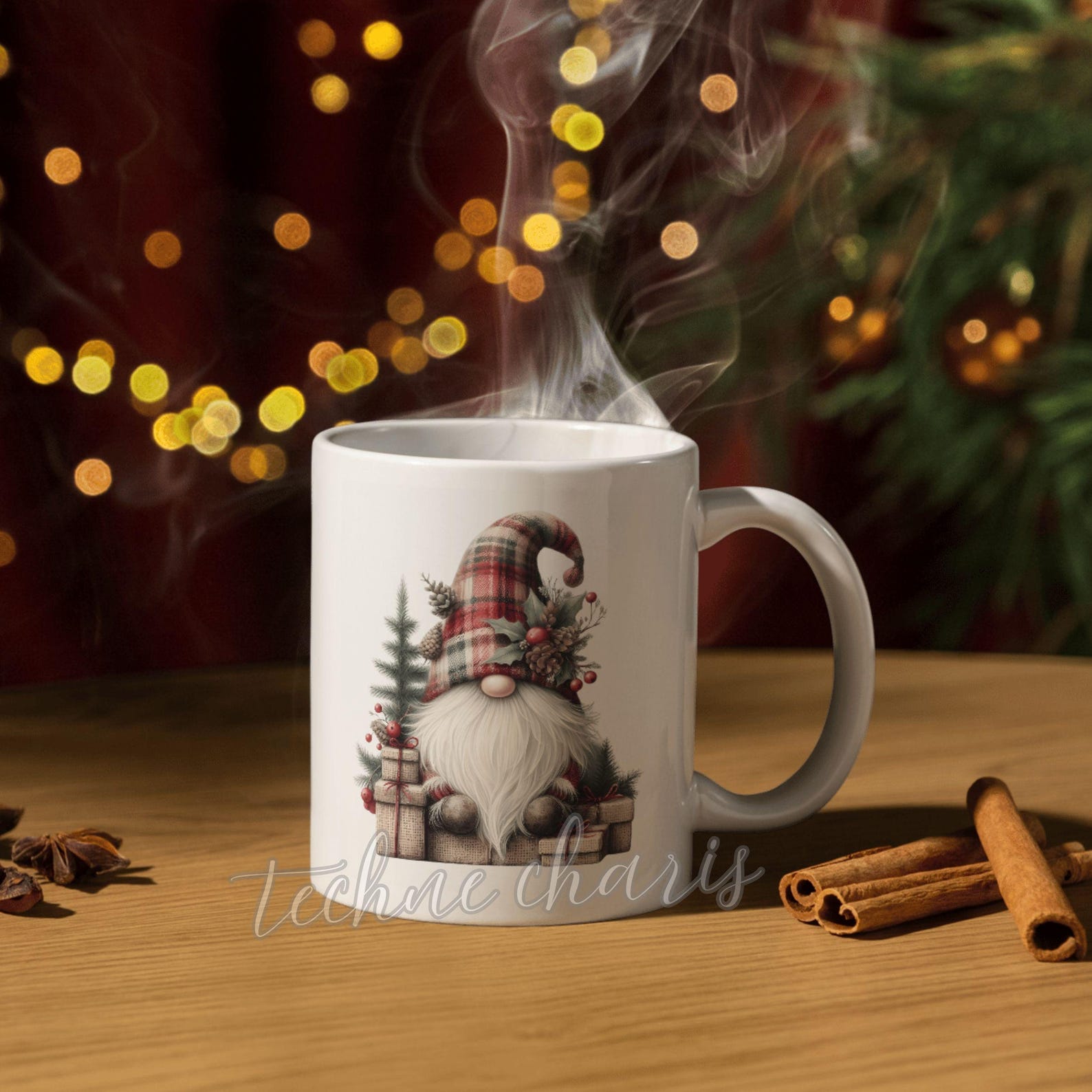 Watercolor Christmas Gnome Clipart | Rustic Holiday PNG Bundle (digital ...