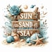 Watercolor Nautical Clipart, Beach & Ocean PNG (instant Download) - Etsy