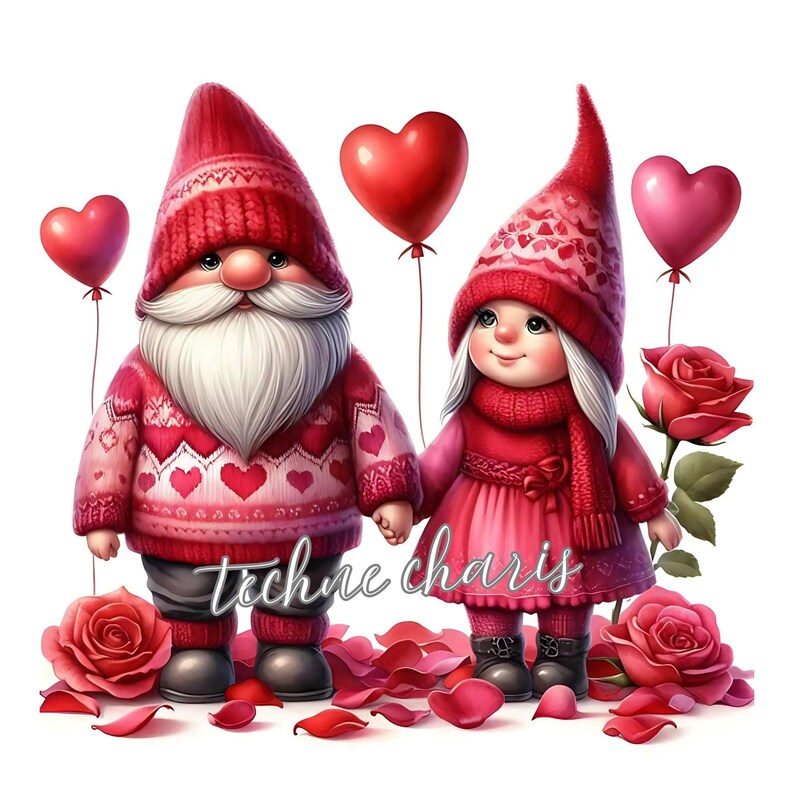 Valentines Gnome Clipart Set of 10 High Resolution 300 DPI Jpgs ...