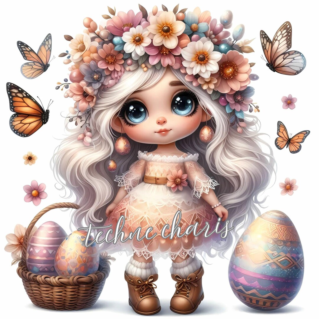 Easter Girl Clipart Set of 10 JPG, Easter Clipart, Easter Graphics ...