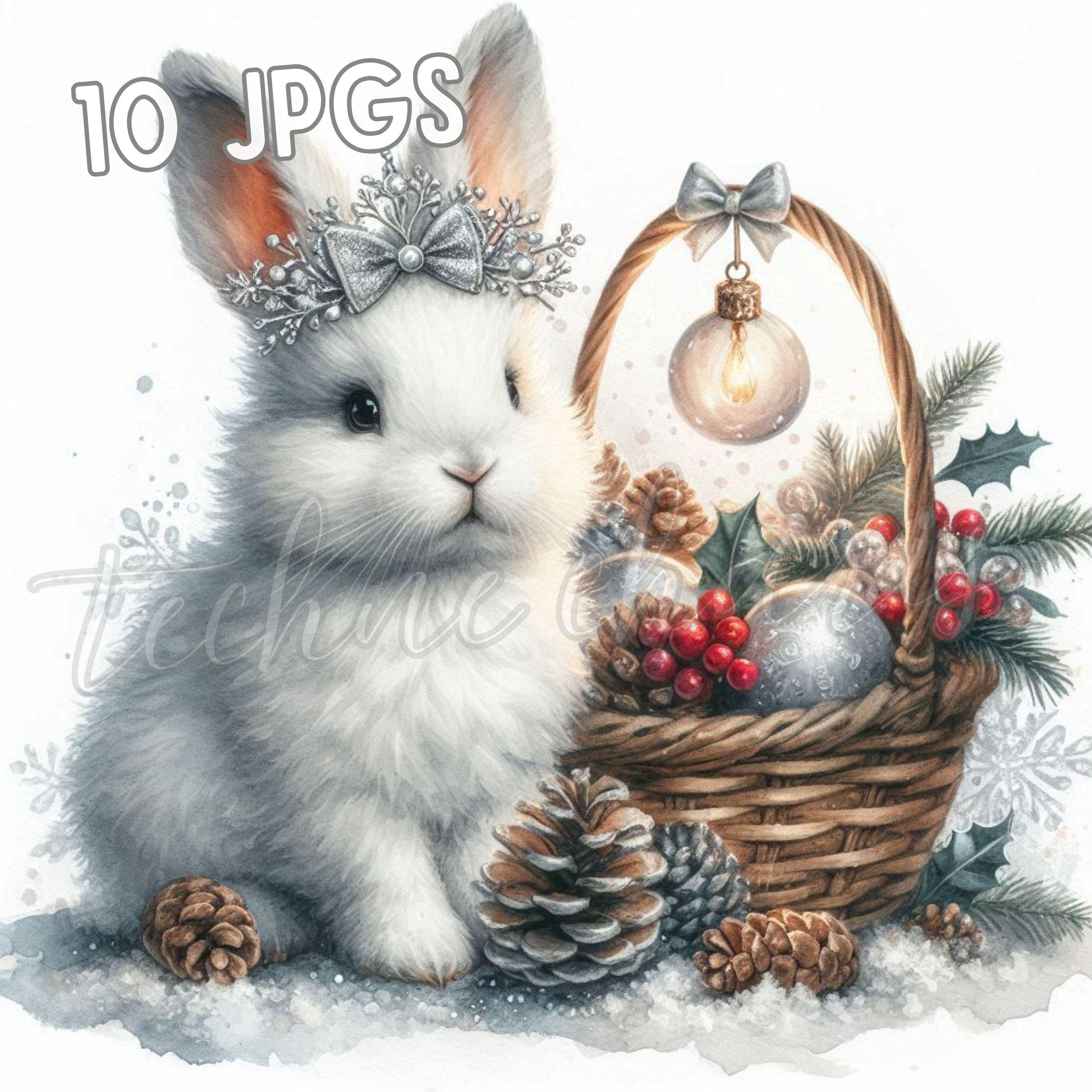 Christmas Animals Clip Art Bundle | 10 High Res Watercolor Jpgs | Cute ...