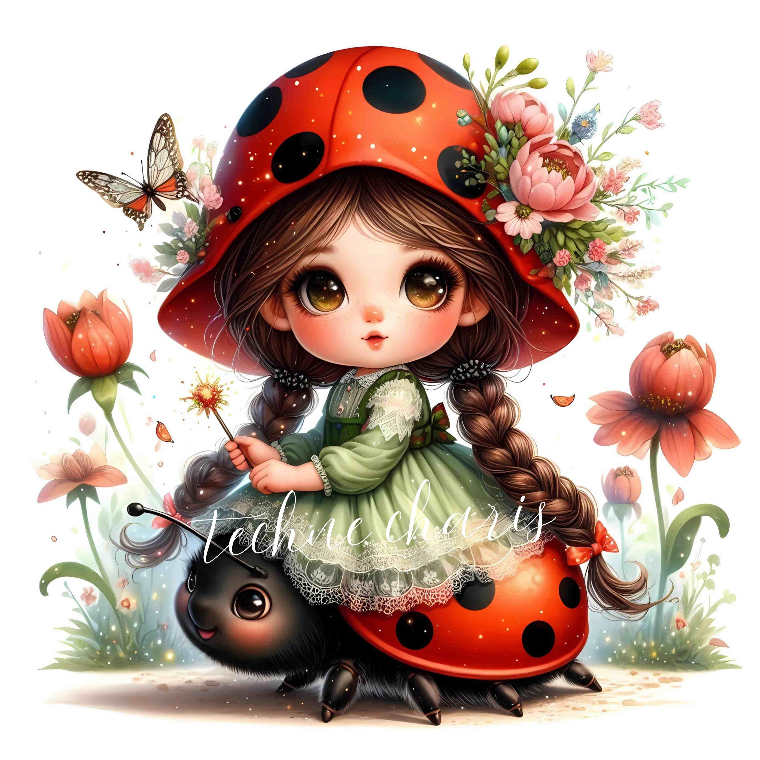 Ladybug Gnome Clipart | 10 High-quality 300 DPI Jpegs | Cute Spring ...