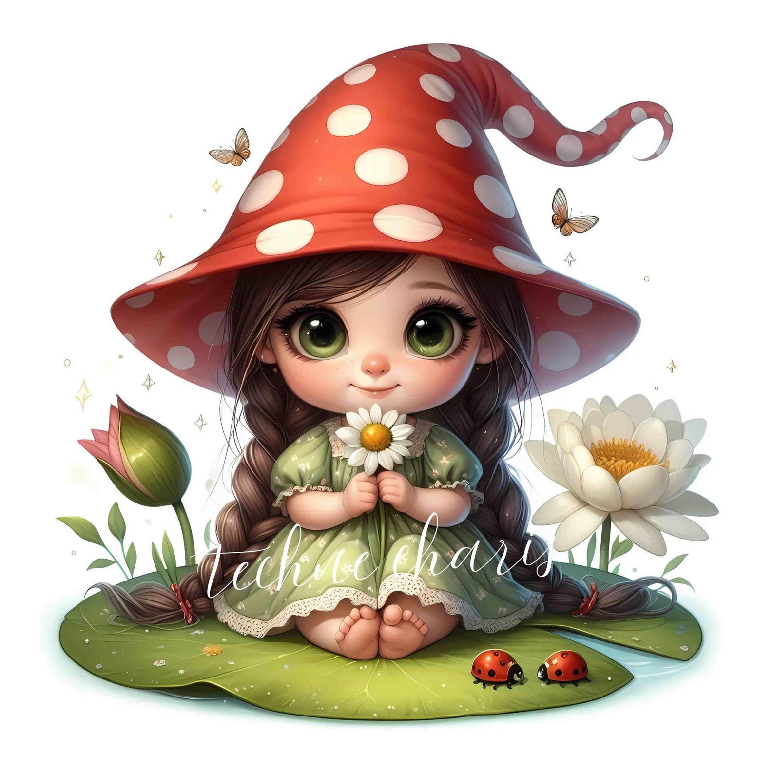 Ladybug Gnome Clipart | 10 High-quality 300 DPI Jpegs | Cute Spring ...