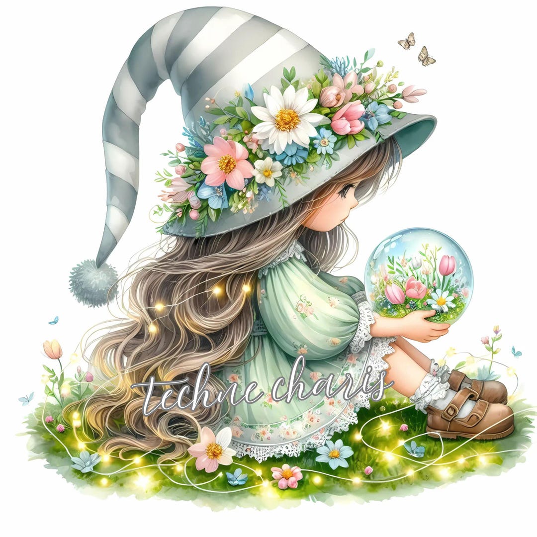 Spring Garden Gnome Clipart Set of 10 High Resolution 300 DPI Jpgs ...