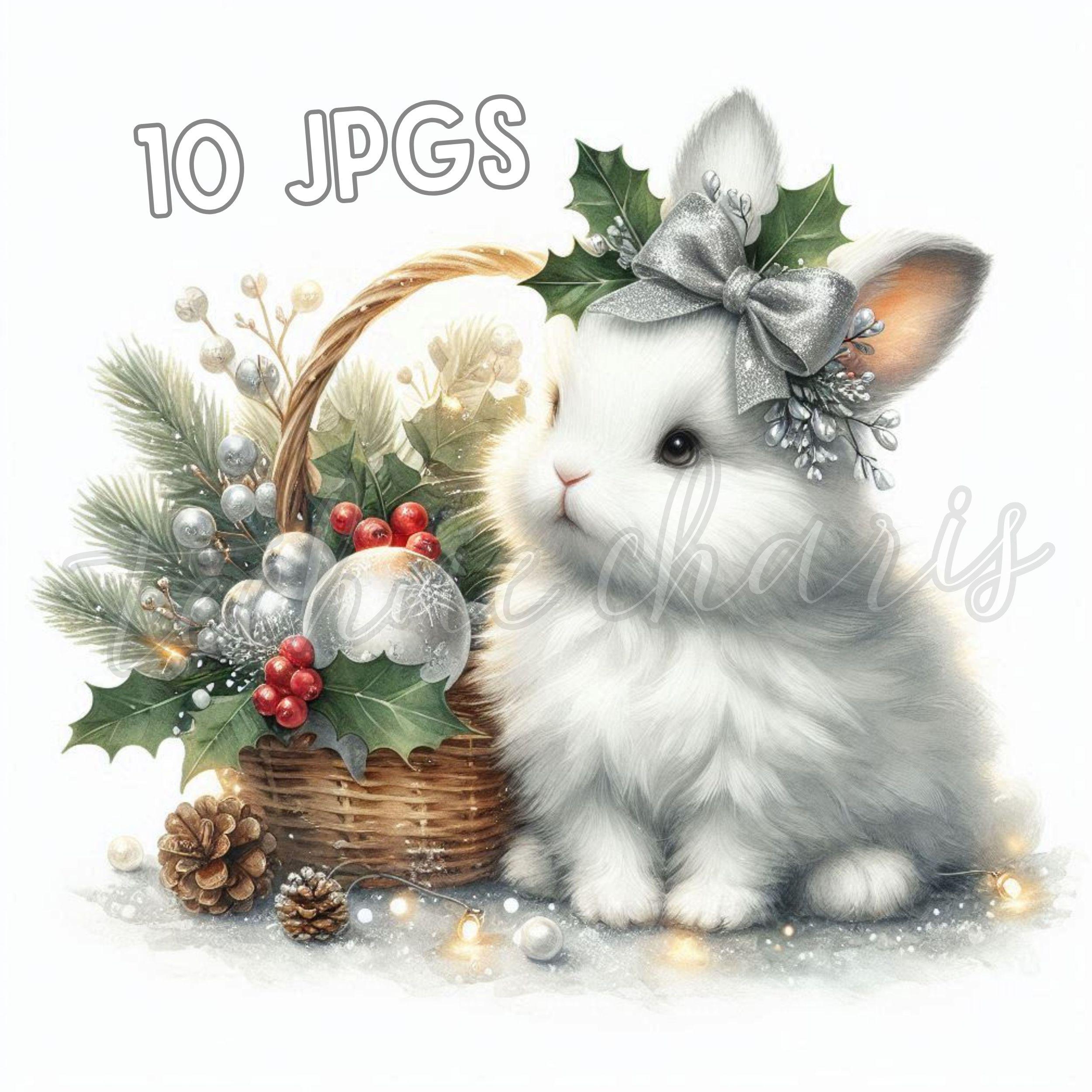 Christmas Animals Clip Art Bundle | 10 High Res Watercolor Jpgs | Cute ...