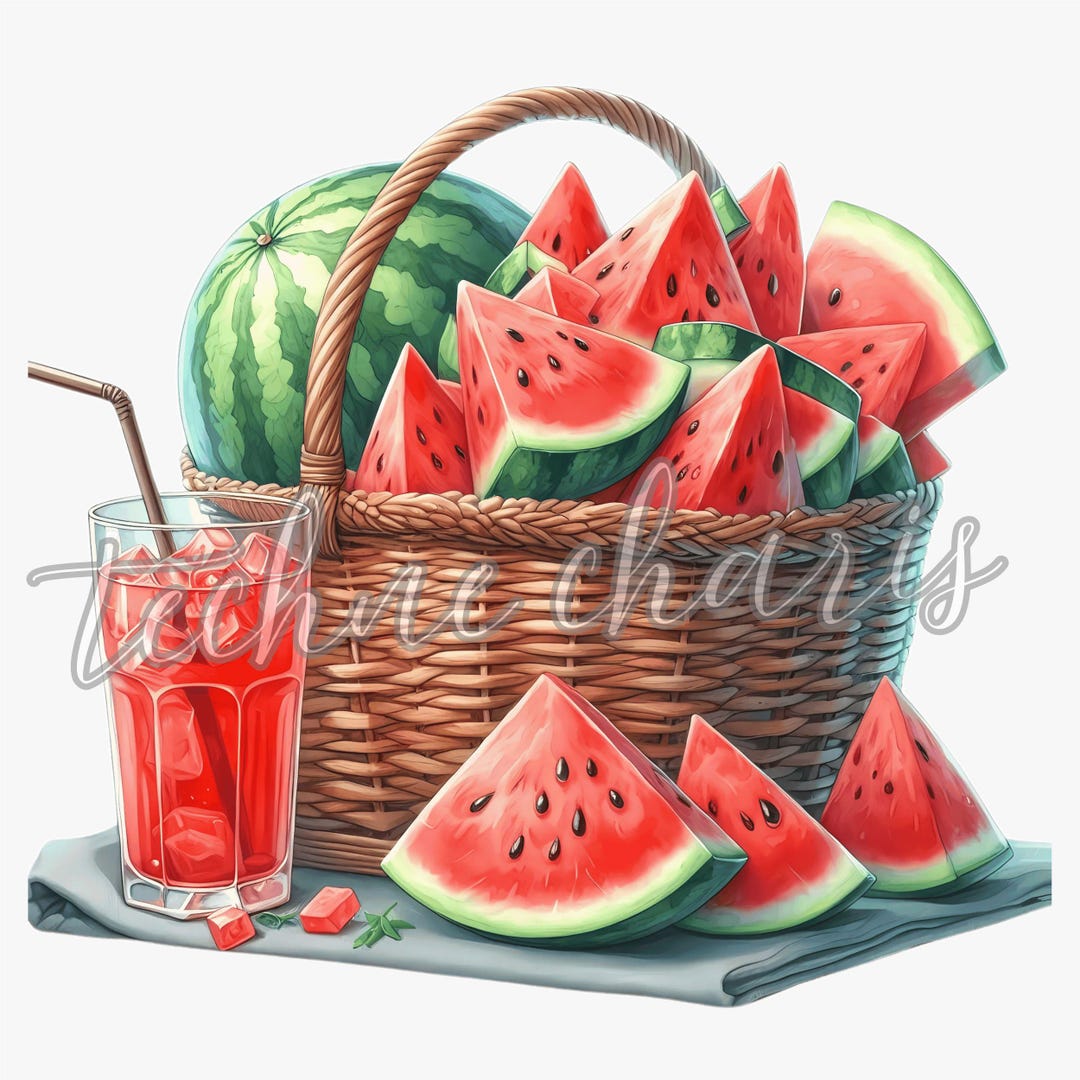 Watermelon PNG Clipart Set of 10 – Summer Fruit Graphics, Hello Summer ...