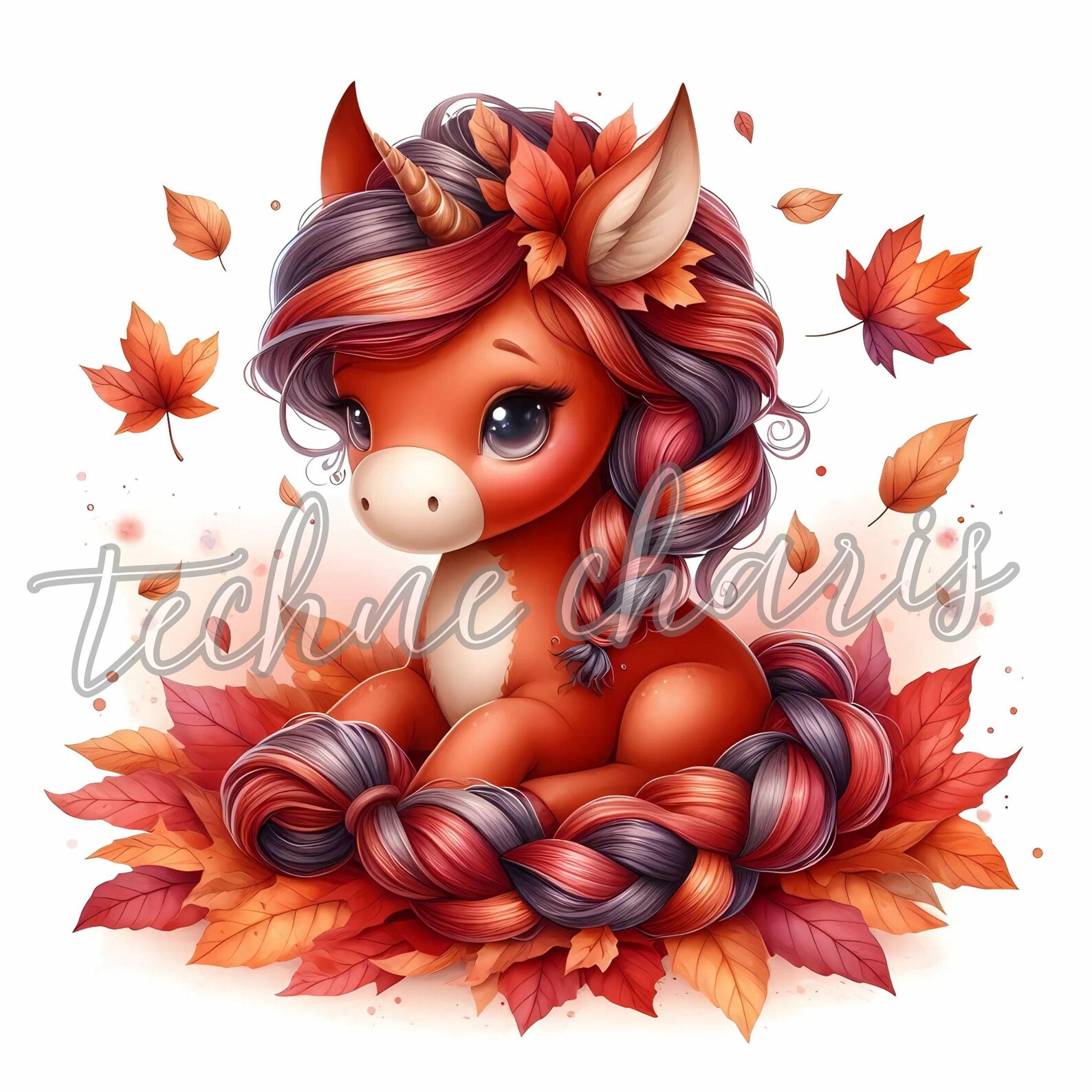 Maple Whirl Autumn Unicorn Clipart | 10 High Quality 300 DPI Jpgs ...