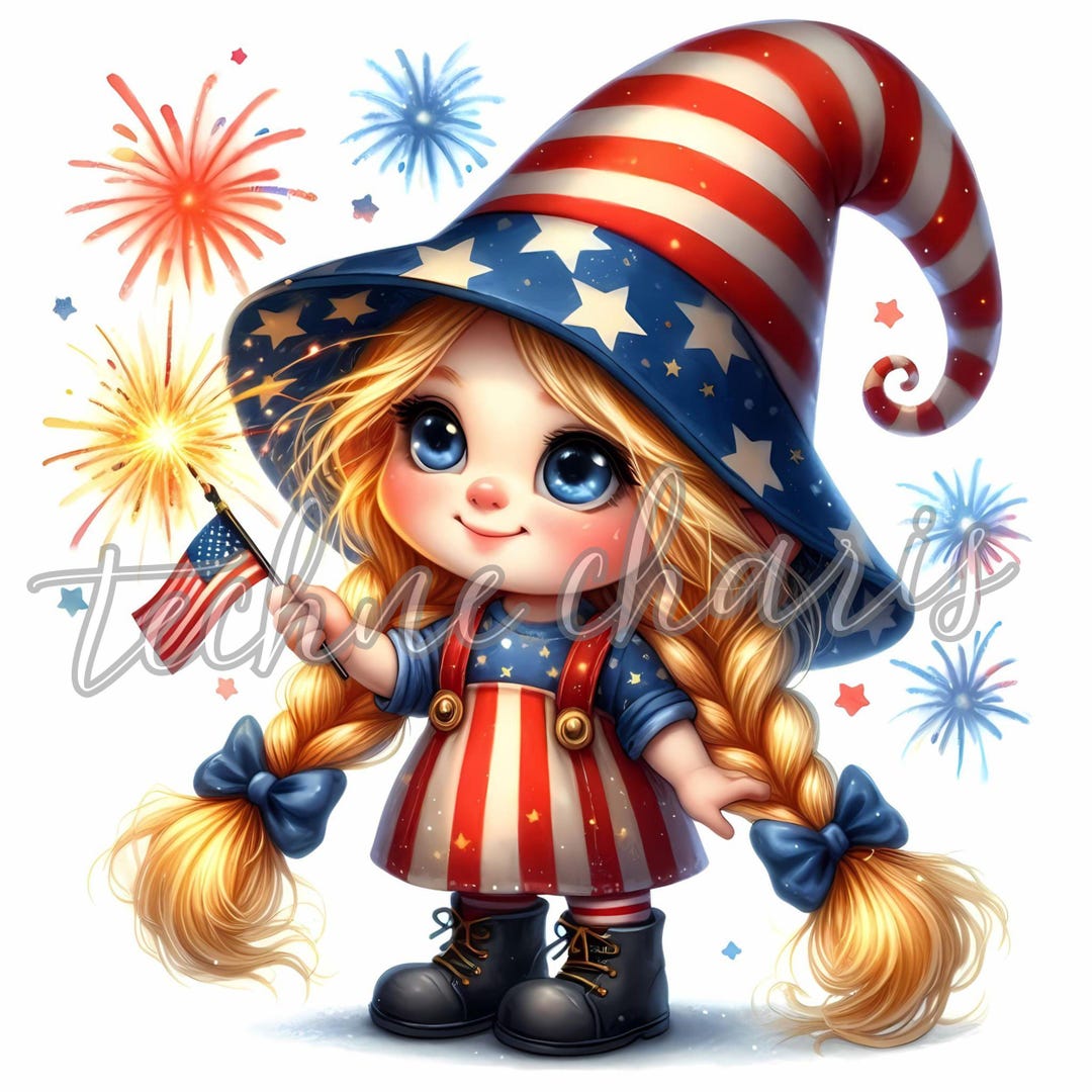 Patriotic Gnome Clipart Bundle | 4th of July & Memorial Day Gnomes ...