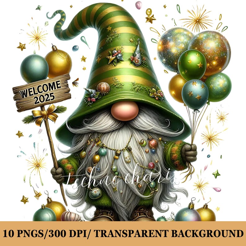 New Year Clipart, Welcome 2025, Gnome Clipart, Happy New Year Png ...