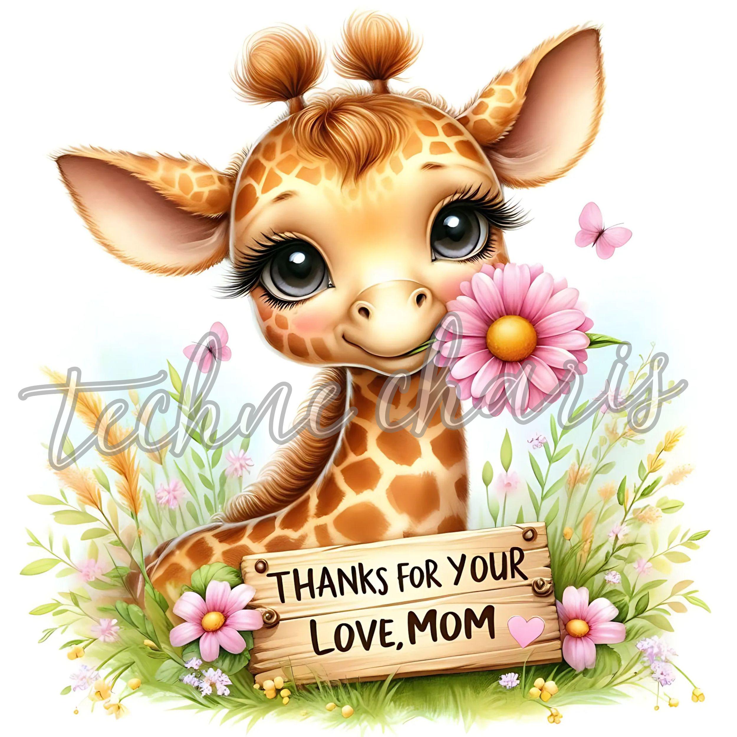 Mother’s Day Animal Clipart Bundle, 10 Cute Mom Animals JPG, Watercolor ...