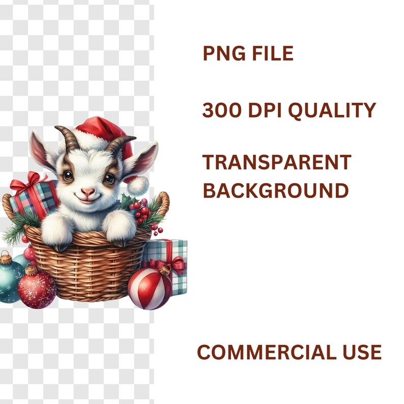 Watercolor Christmas Animals Clipart, Set of 10 Woodland PNG (digital ...