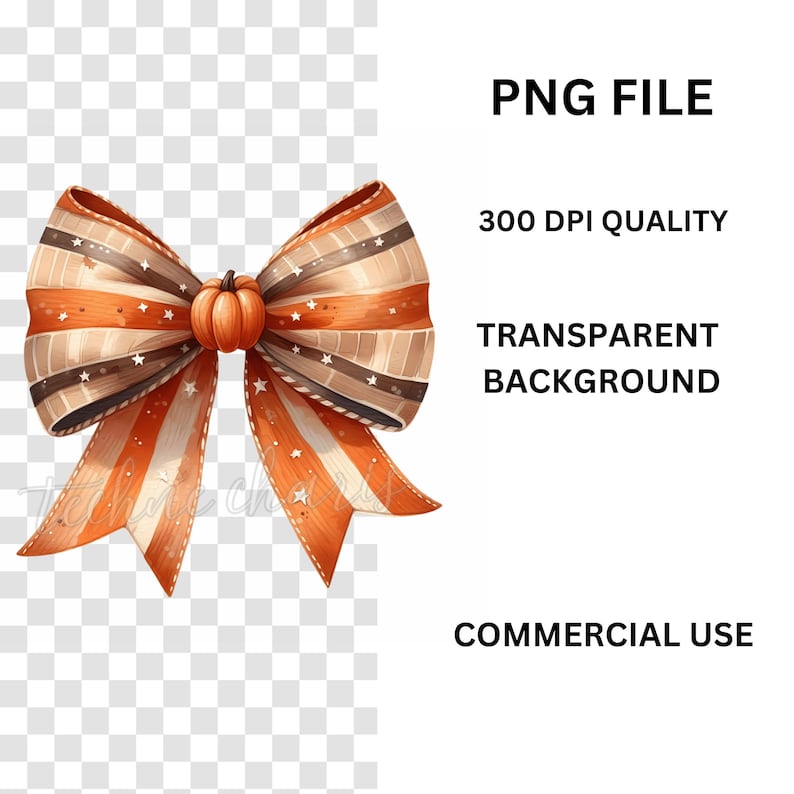 Autumn Coquette Bow PNG Clipart | 10 Fall Aesthetic Bows | Watercolor ...