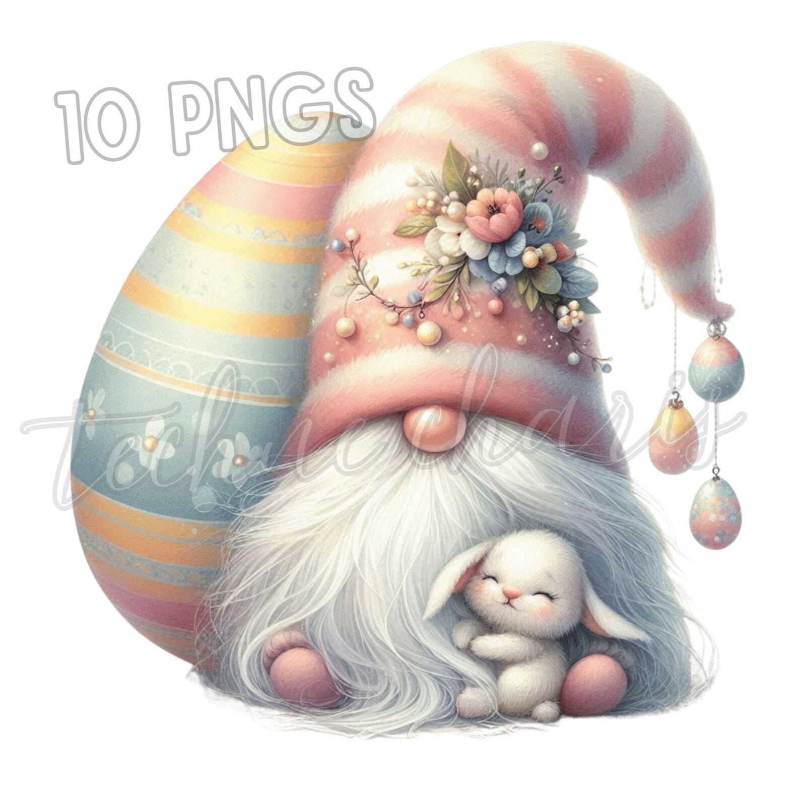Easter Egg Gnome Clipart – Spring Gnome PNG Set for Cards & Invitations ...