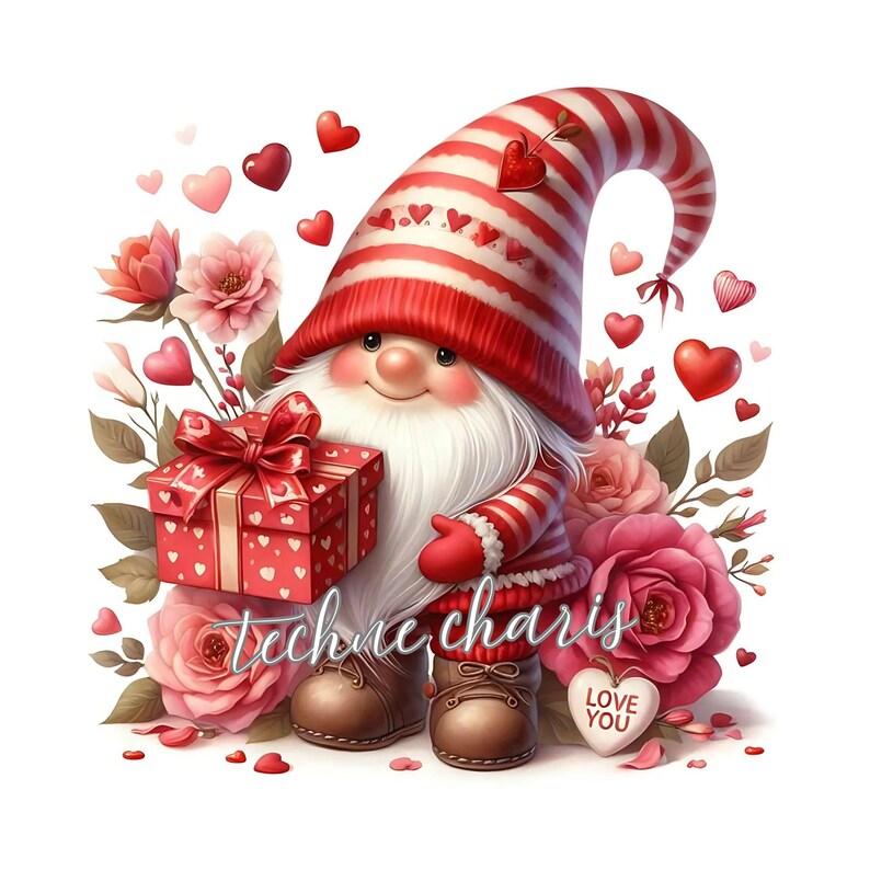 Valentines Gnome Clipart Set of 10 High Resolution 300 DPI Jpgs ...