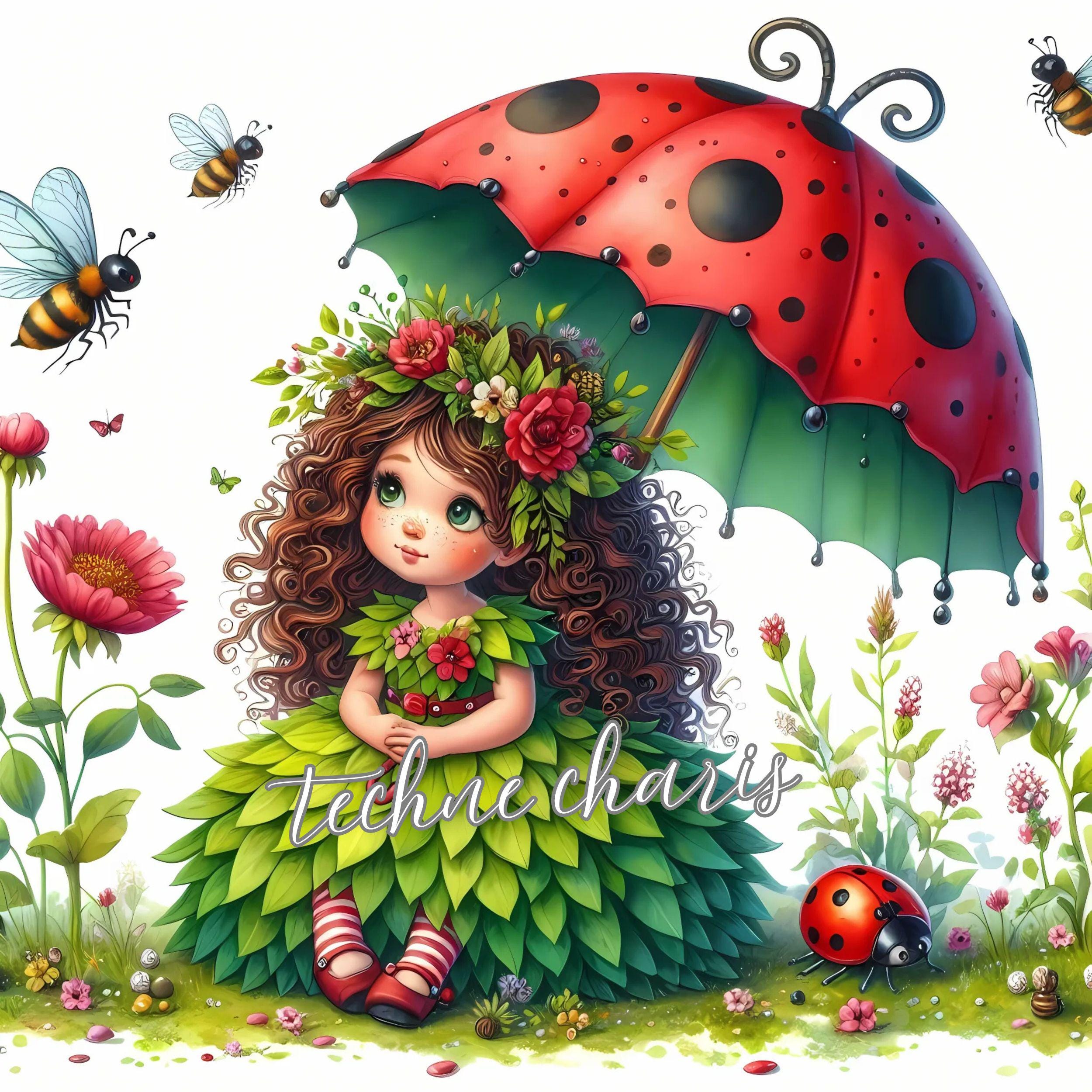 Ladybug Gnome Clipart | 10 High-quality Jpgs | Spring Gnome, Digital ...